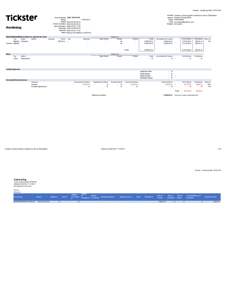 Tickster Settlement 946132769704 | PDF