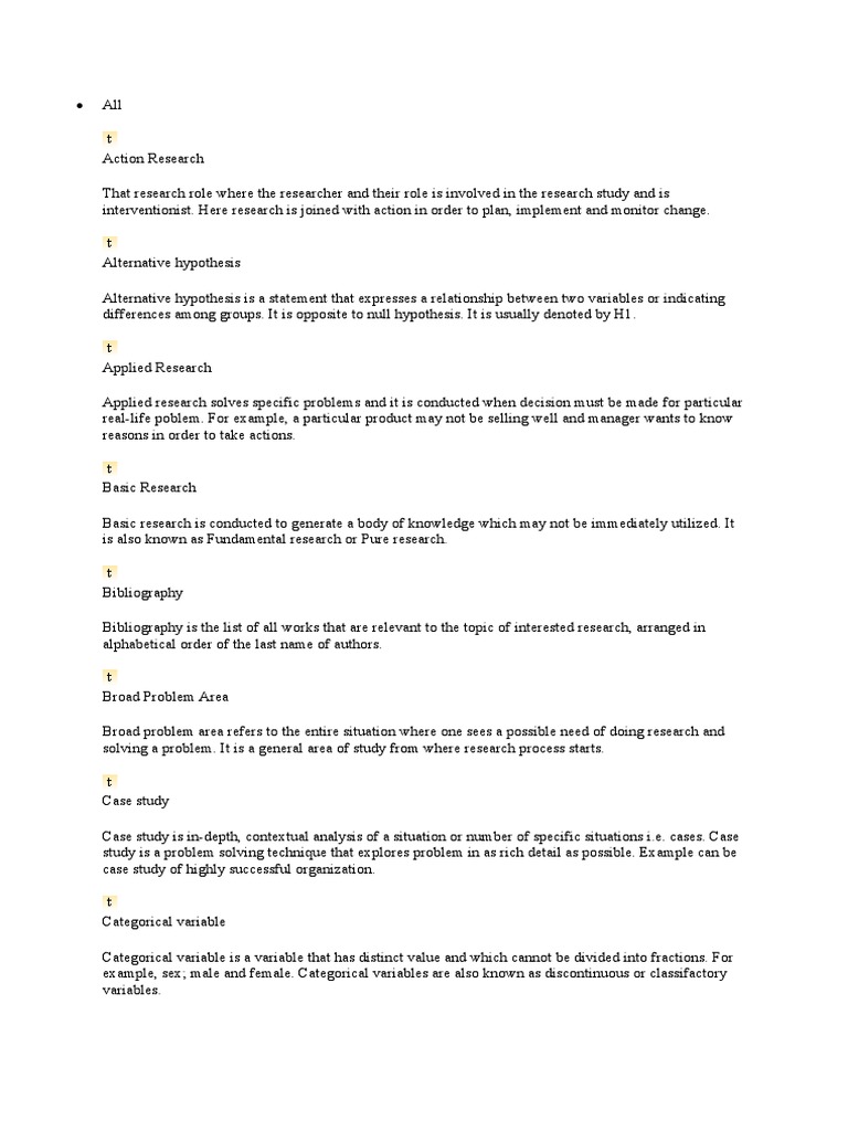Sta 630 Glossary | PDF | Sampling (Statistics) | Experiment