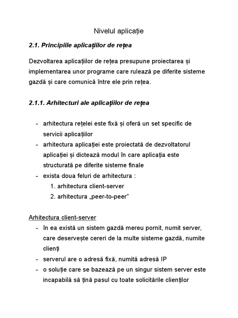 Capitolul 2 - Nivelul Aplicație | PDF