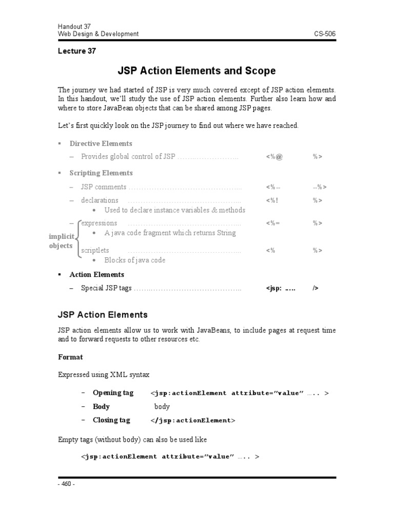 Lecture 37 | PDF | Java Server Pages | Computing Platforms