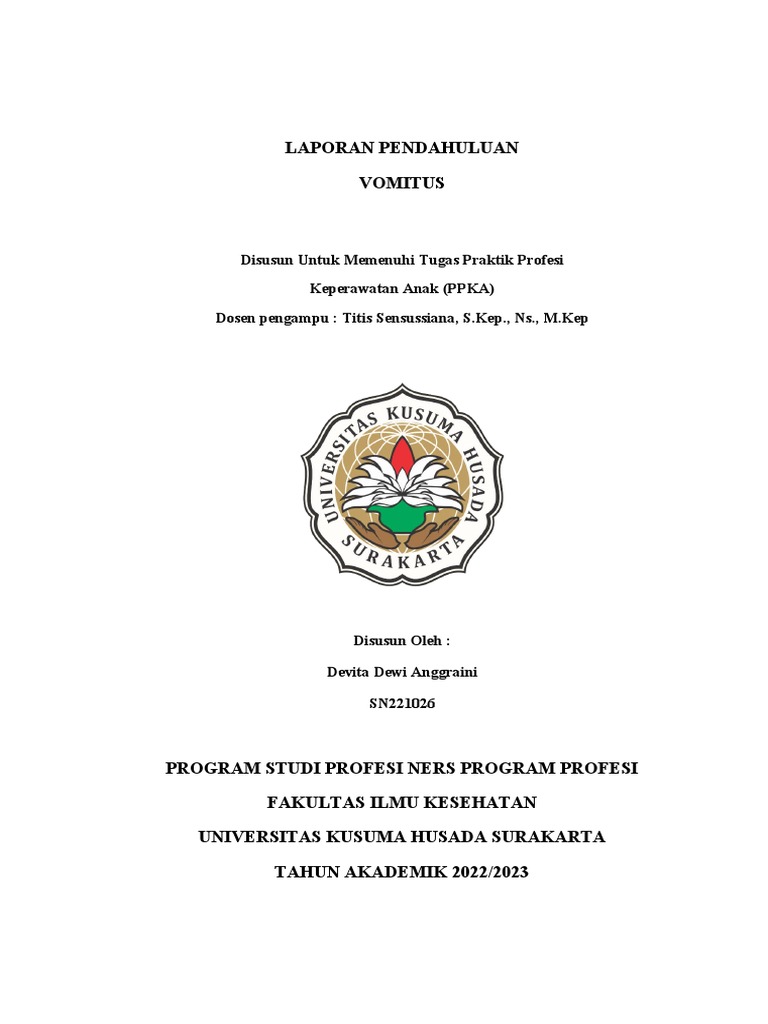 Laporan Pendahuluan Vomitus | PDF