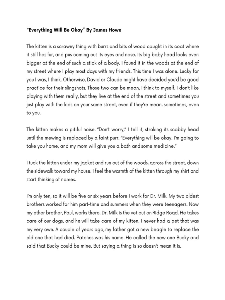 Everything Will Be Okay | PDF