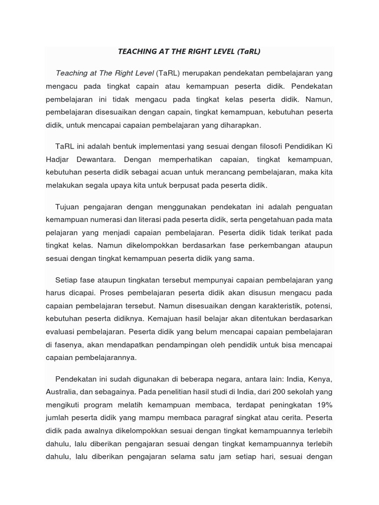 Teaching at The Right Level | PDF