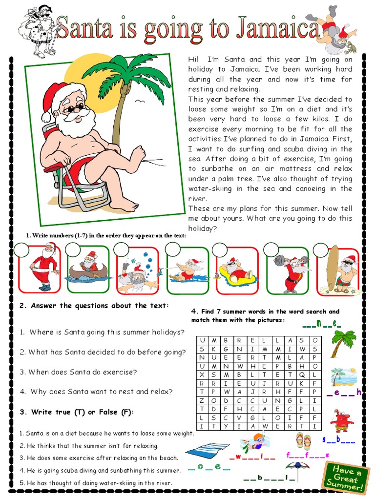 Santa's Summer Holiday Plans | PDF | Underwater Diving | Swimming