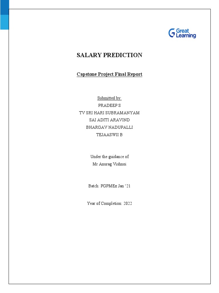Salary Prediction Insights | PDF | Regression Analysis | Cluster Analysis