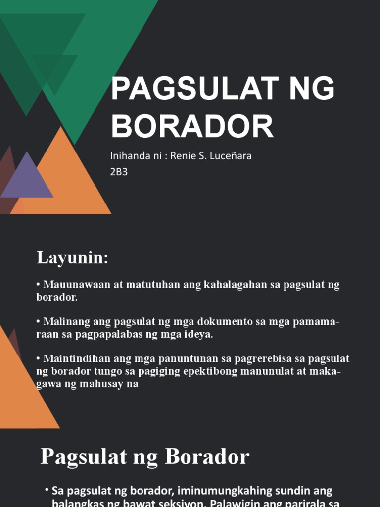 Pagsulat NG Borador-Wps Office | PDF