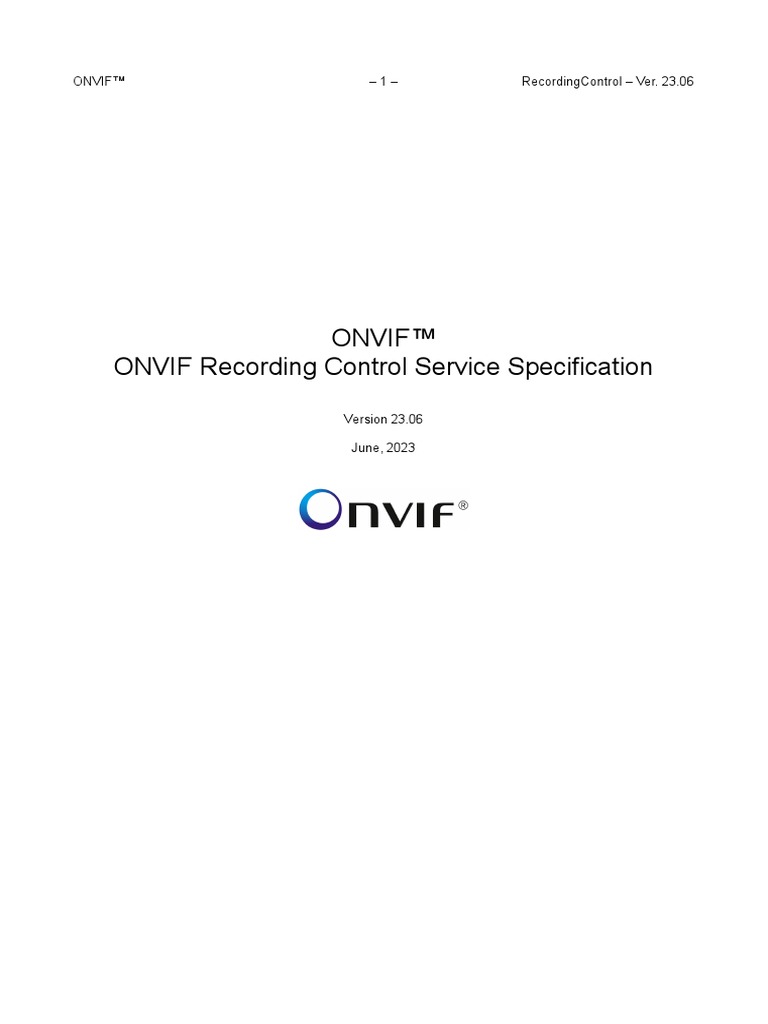ONVIF RecordingControl Service Spec | PDF | Metadata | Computer Data ...