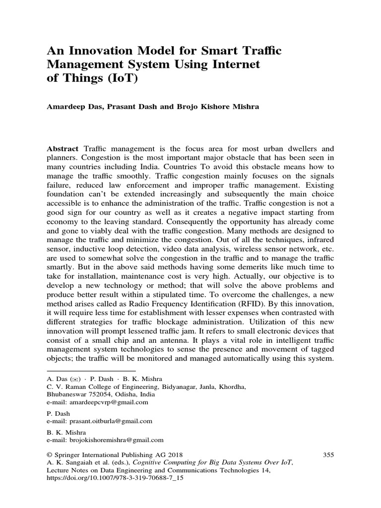 IoT-Based Smart Traffic Management Model | PDF
