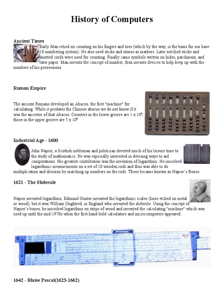 History of Computer1 | PDF | Microprocessor | Byte