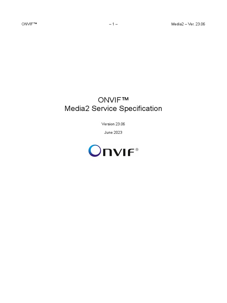 ONVIF Media2 Service Spec | PDF | Video | Streaming Media