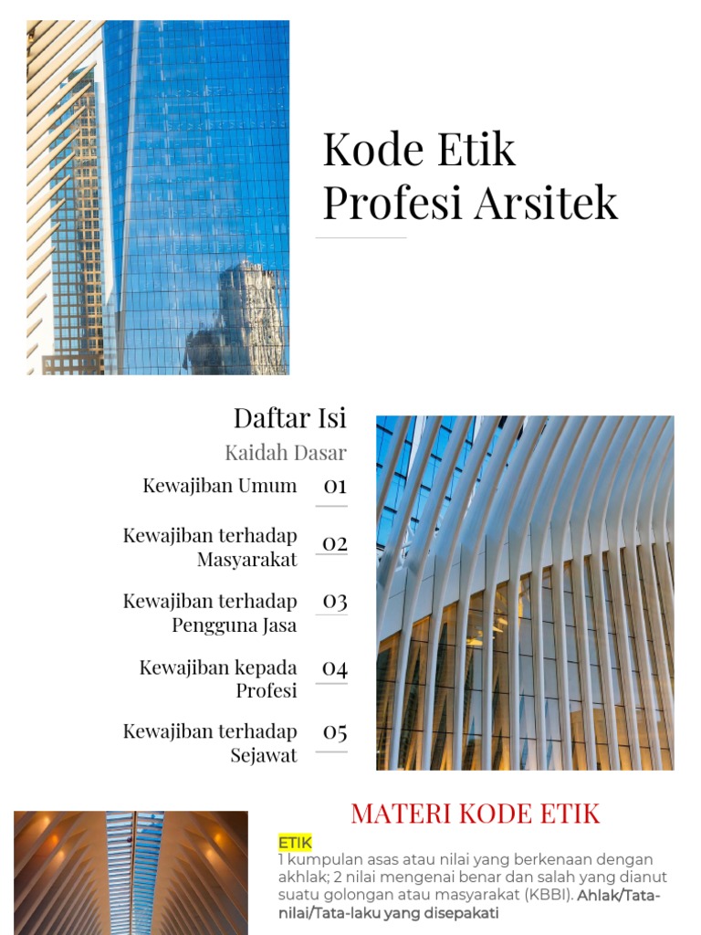 Etikapro - DPH - Minggu 1 - Kode Etik Profesi Arsitek | PDF