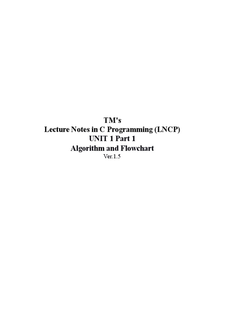 Unit 1 - I Algorithms and Flowcharts v1.5 | PDF | Algorithms | Computer ... Unit 1 - I Algorithms and Flowcharts v1.5 | PDF | Algorithms | Computer ...
