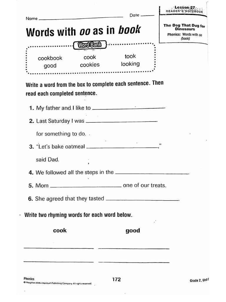 Grammar For Grade 2, Lesson 27 | PDF