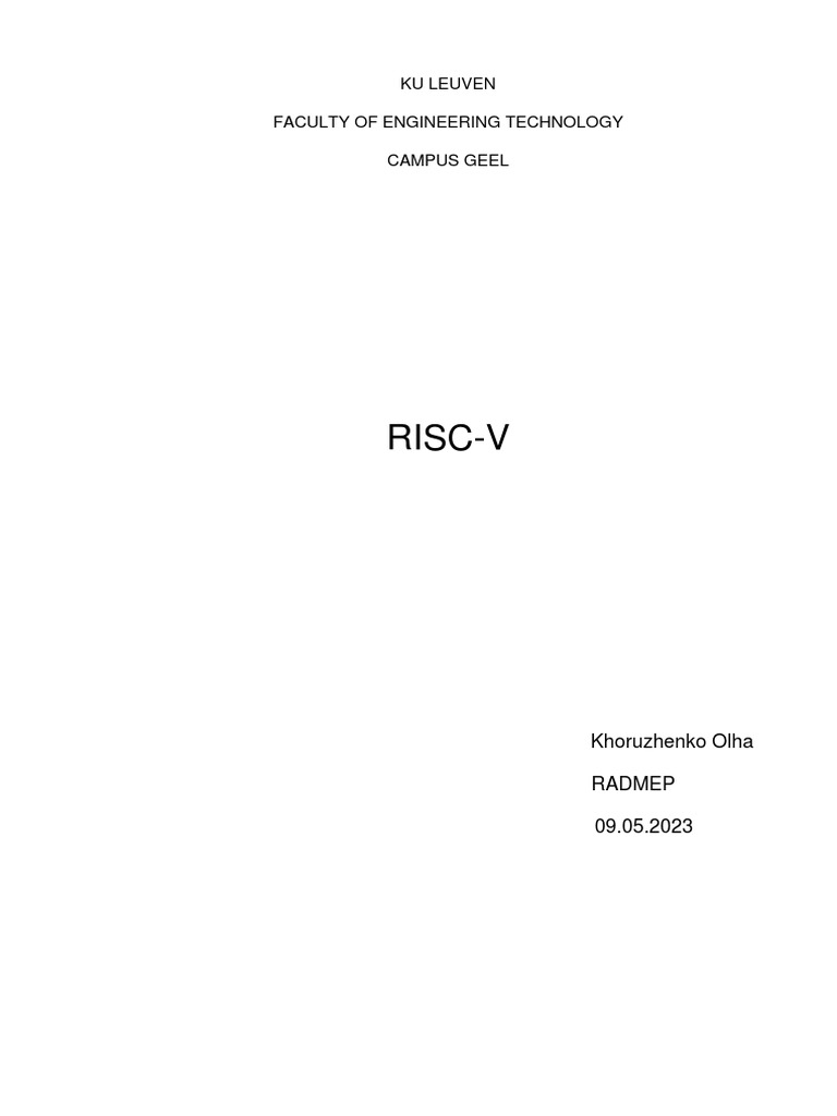 Risc V | PDF | Central Processing Unit | Computer Architecture