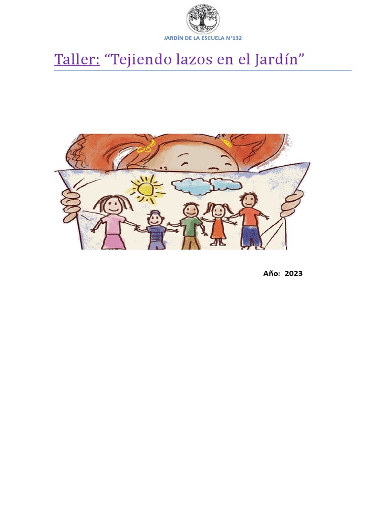 Taller Tejiendo Lazos Jardín de La Escuela 132 2023 | PDF