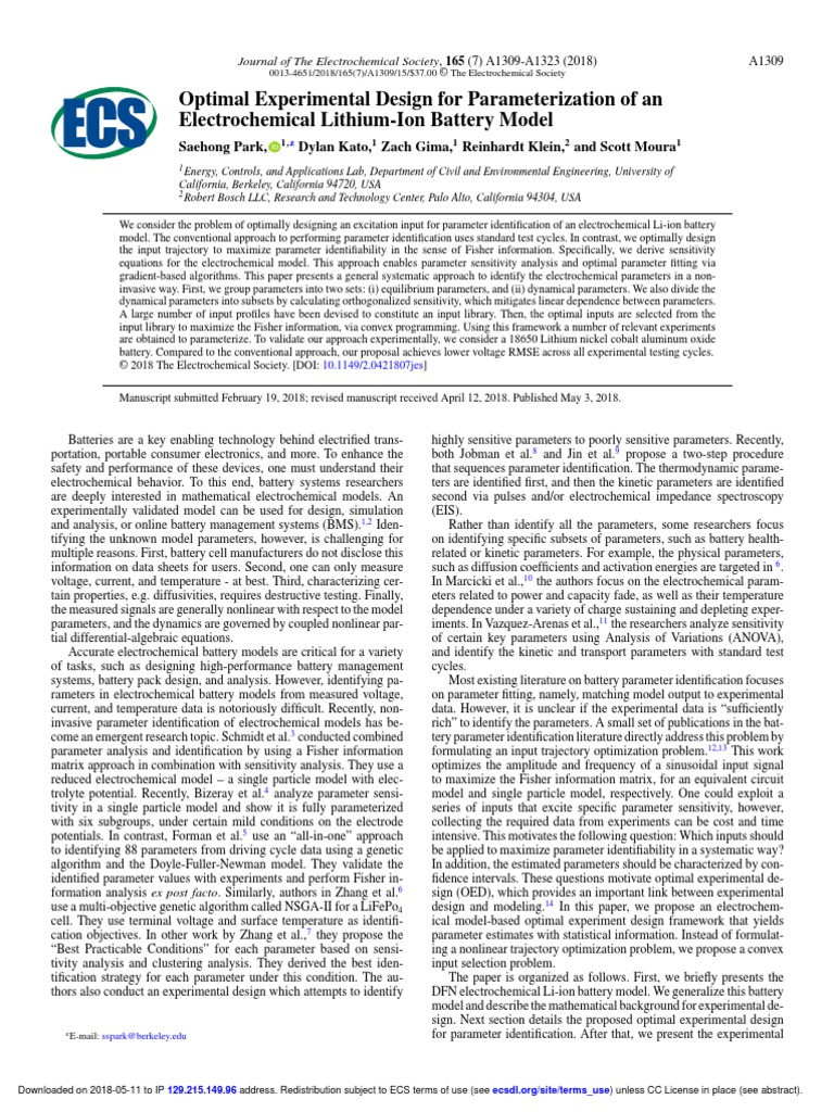 2018-Optimal Experiment Design | PDF | Sensitivity Analysis ...