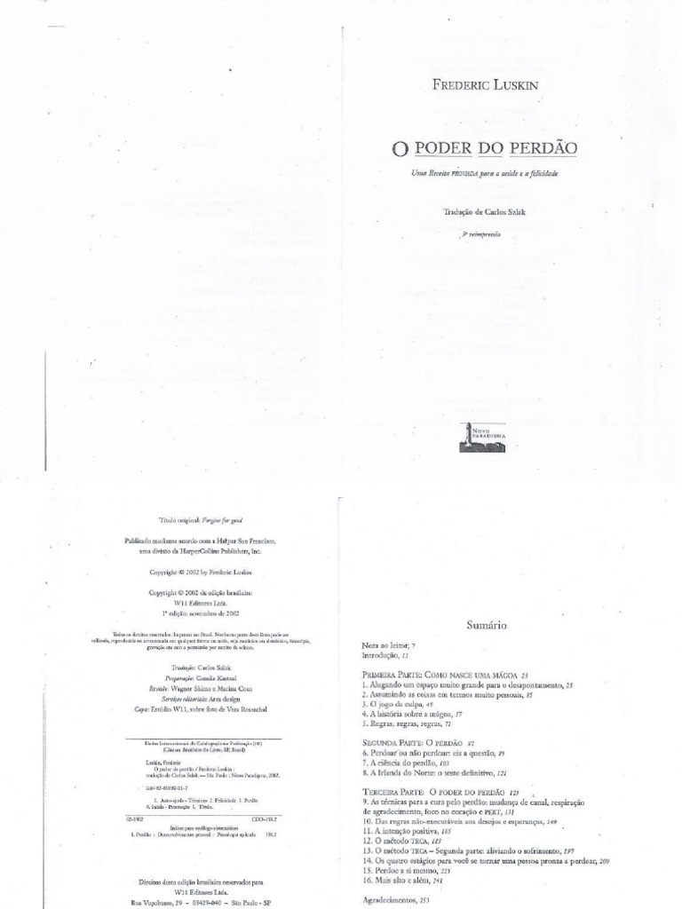 O Poder Do Perdão Frederic Luskin Pdf