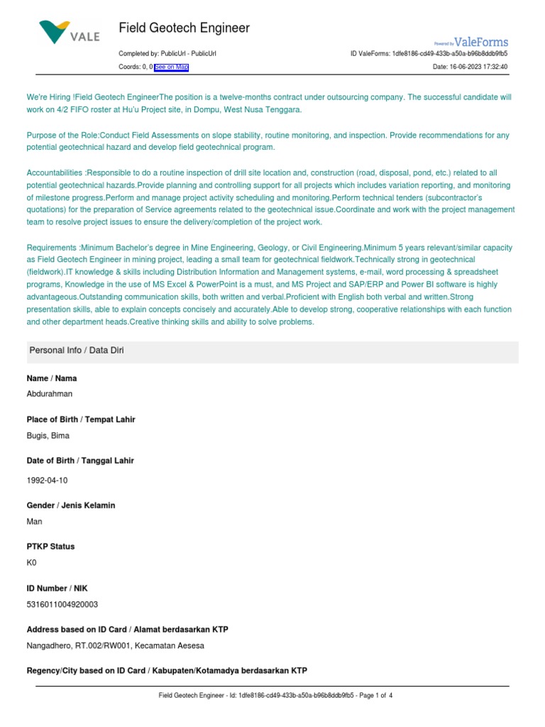 Field Geotech Engineer PublicUrl 20230616 | PDF | Geotechnical ...