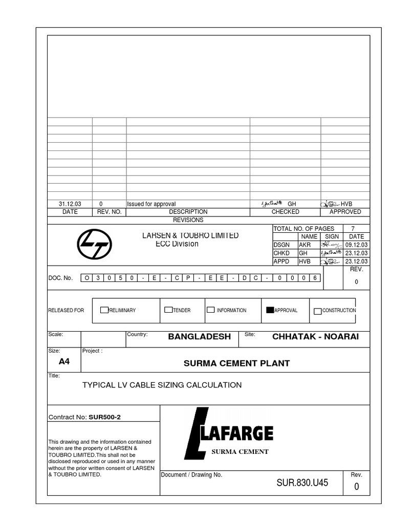 Sizing LV Cable | PDF | Transformer | Electrical Impedance