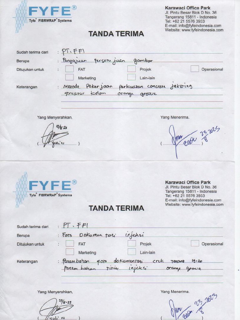 Surat Jalan Proyek Orange Groove | PDF