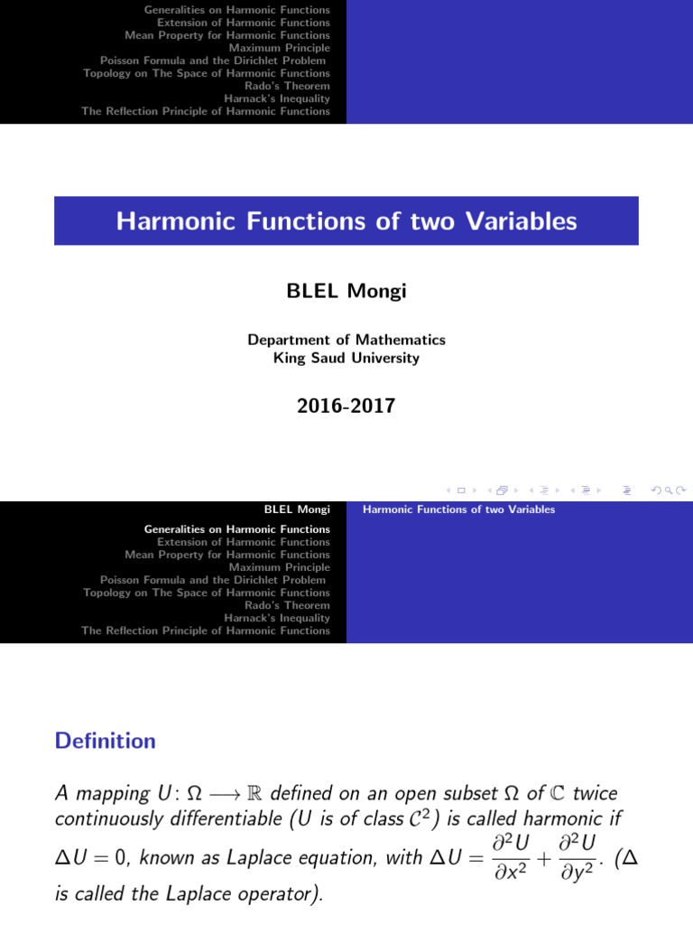 Harmonic Extension | PDF | Function (Mathematics) | Complex Analysis