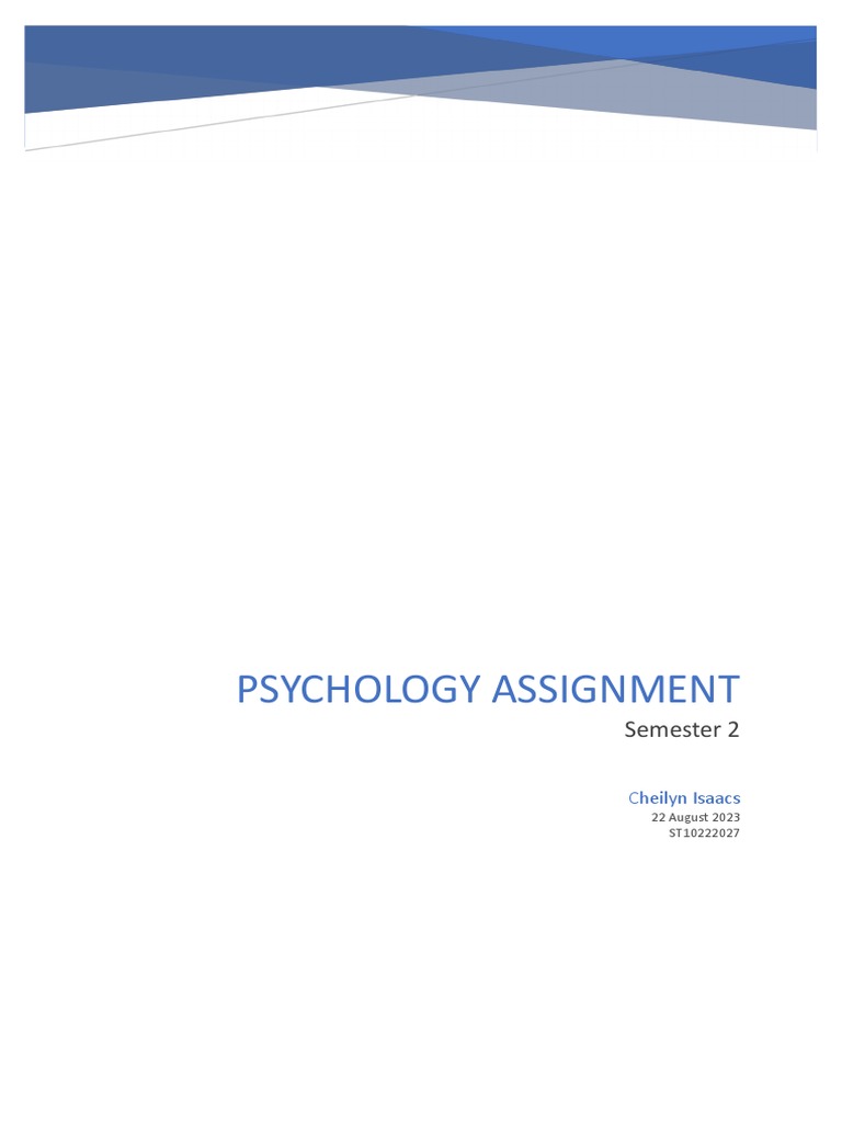 Psychology Assignment s2 | PDF | Self Efficacy | Attention Deficit Hyperactivity Disorder