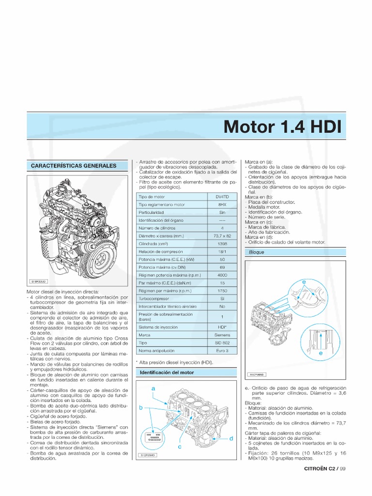 Motor PSA 1.4 HDi DV4TD.8HX | PDF | Motores | Máquinas rotativas