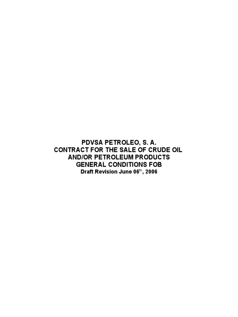 FOB Crude Oil Sales Contract Terms | PDF