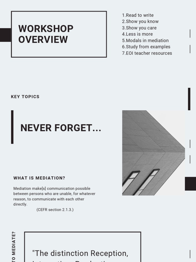 CONSEJOS Mediation Workshop C1-C2 | PDF | Knowledge | Linguistics