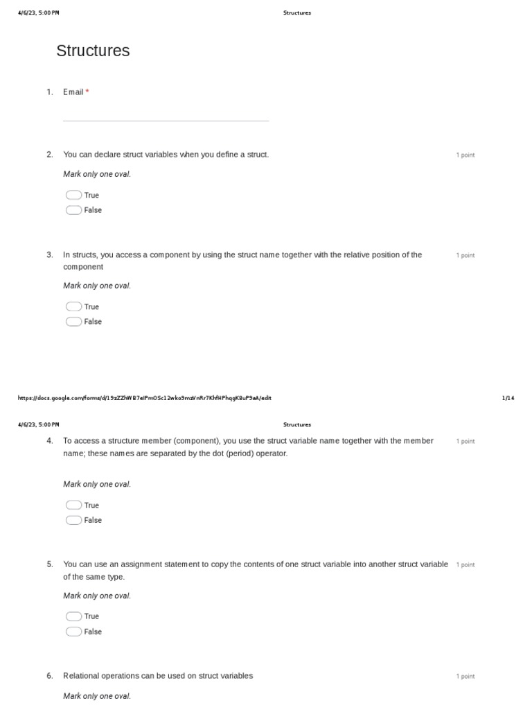Structures (CS) | PDF | Variable (Computer Science) | Integer (Computer Science)