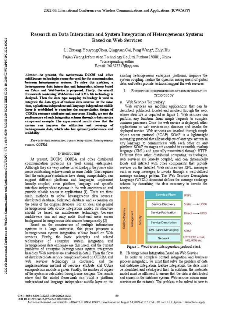 Research On Data Interaction and System Integration of Heterogeneous Systems Based On Web ...