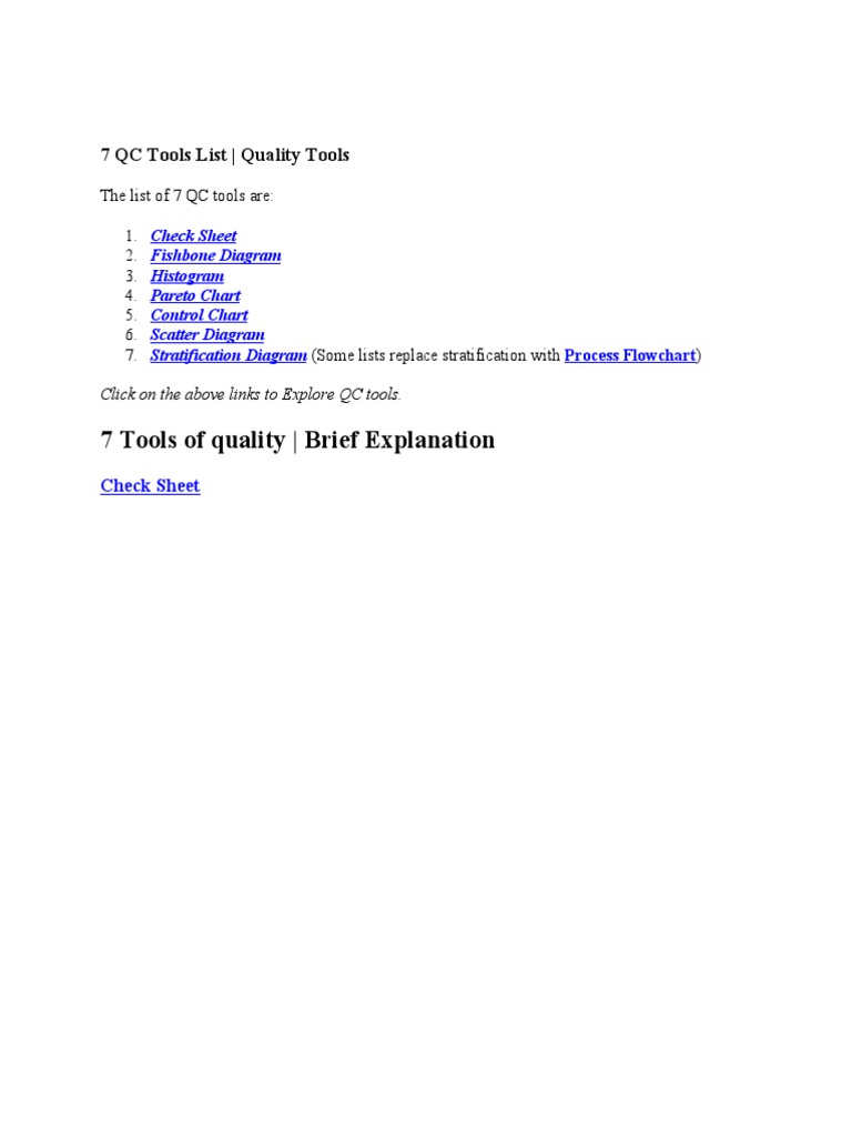 7 QC Tools List | PDF | Scatter Plot | Chart