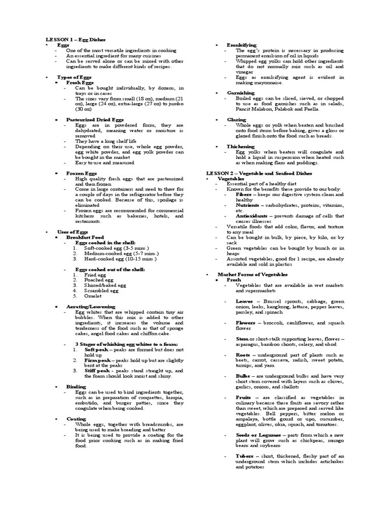 Grade 9 Tle Reviewer | PDF | Beef | Meat