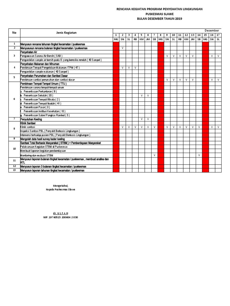 Format Jadwal Bulanan | PDF