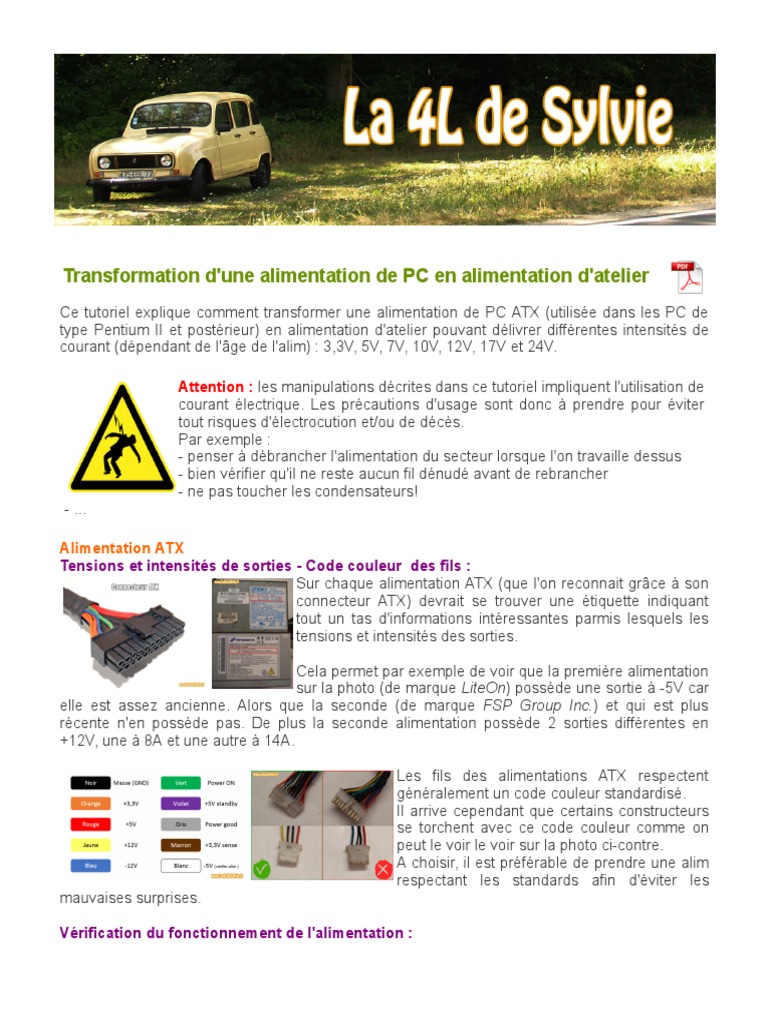 Transformer une alimentation ATX en atelier | PDF | Biens manufacturés ...