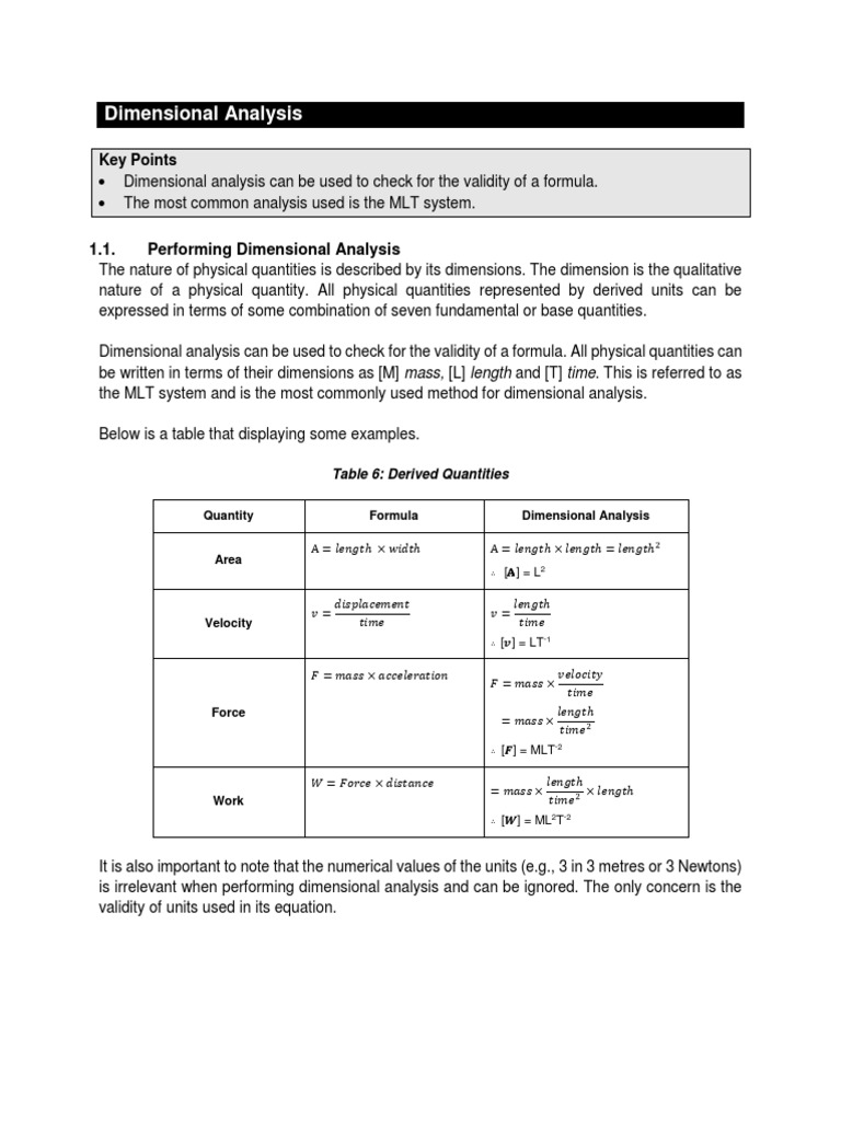 Dimensional Analysis | PDF | Physics | Science