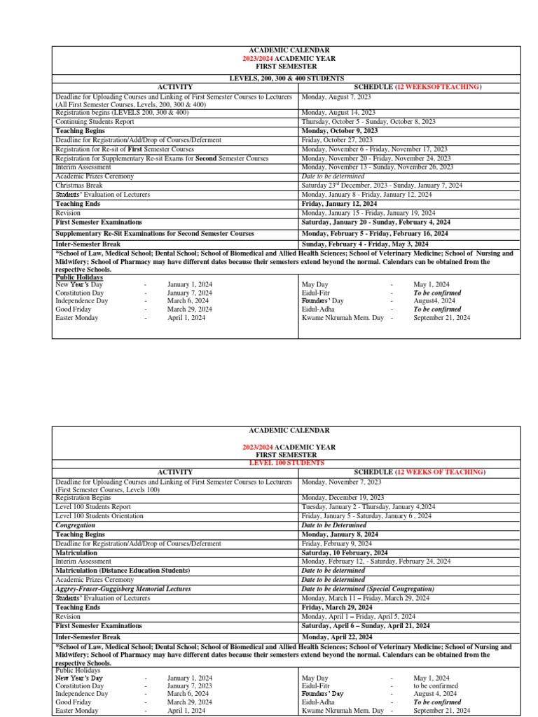 Academic Calendar - REVISED - March 2023 | PDF | Academic Term | Health Sciences
