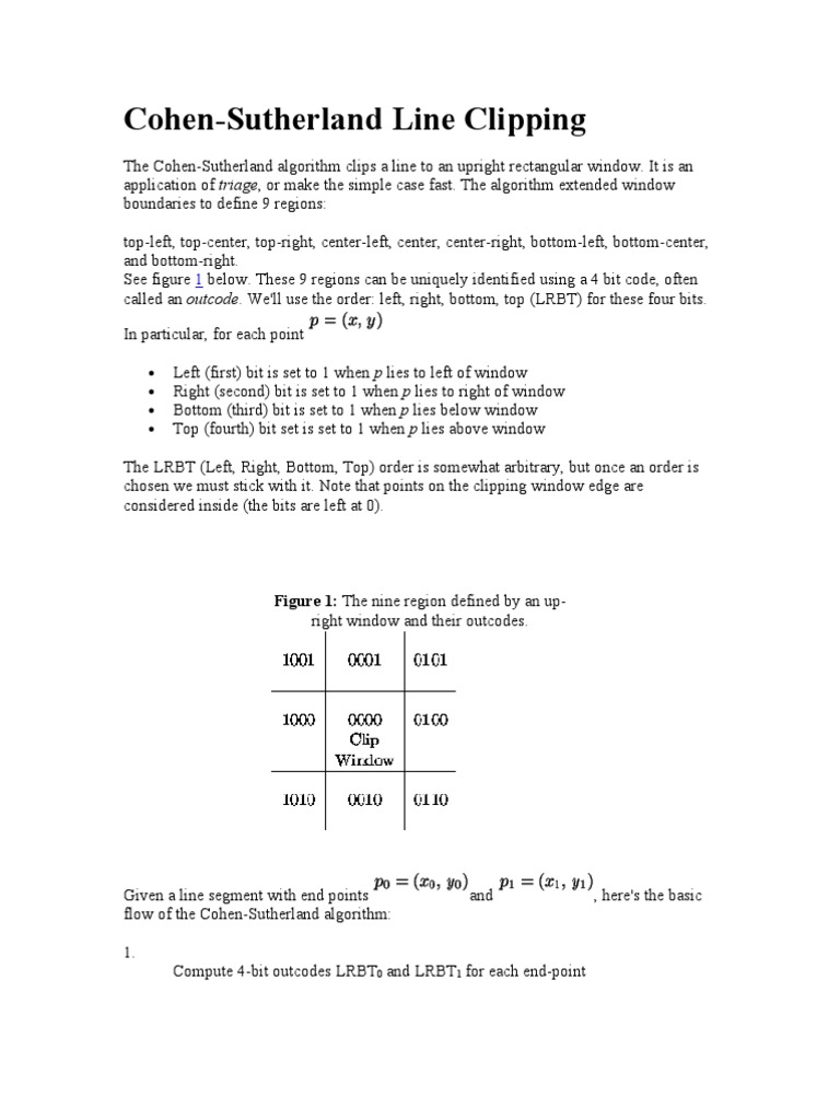 Cohen-Sutherland Line Clipping: Figure 1: The Nine Region Defined by An ...