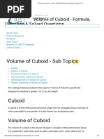 Worksheet On Volume of A Cube and Cuboid | PDF | Length | Volume