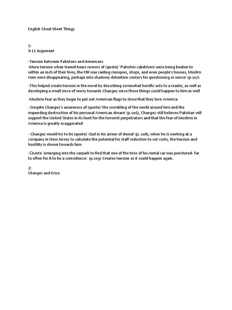 English Cheat Sheet Thingy | PDF