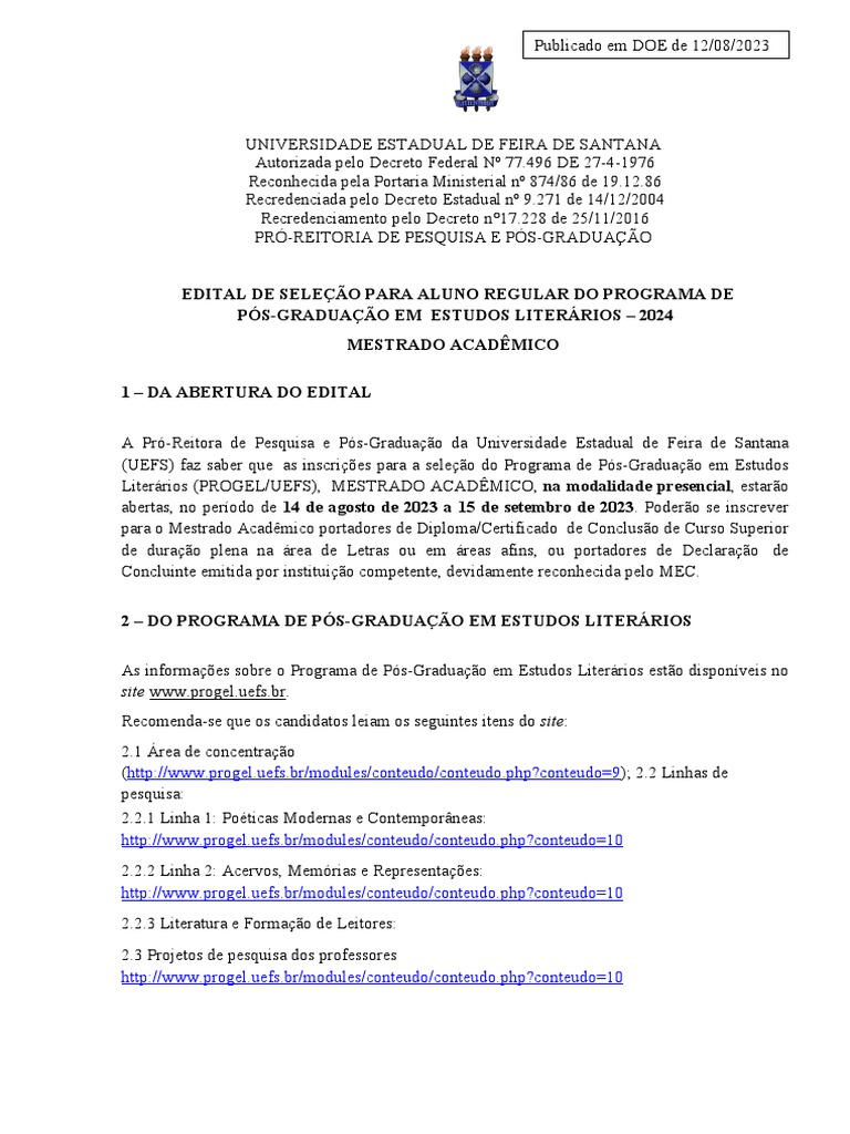 Edital 2023 2 Aluno Regular Versao para Divulgacao | PDF | Carreira e ... Edital 2023 2 Aluno Regular Versao para Divulgacao | PDF | Carreira e ...