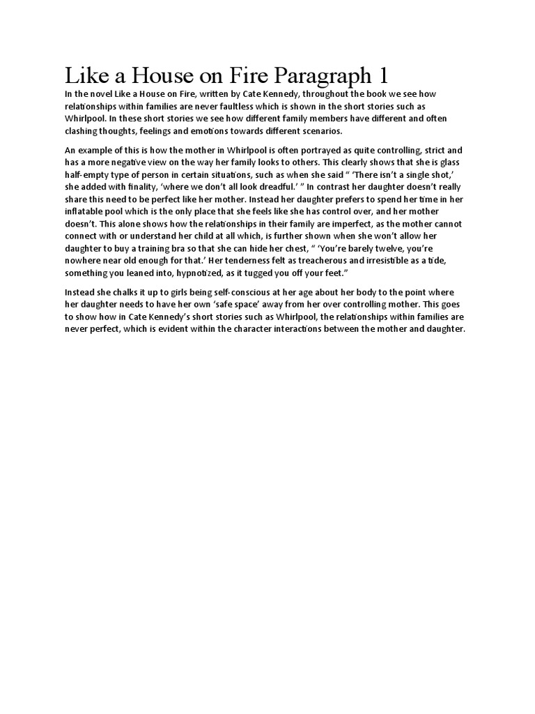 Like A House On Fire Paragraph 1 | PDF
