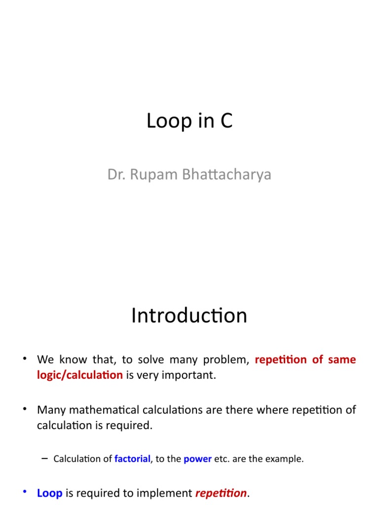 Loop In C Pdf Control Flow Software Engineering 