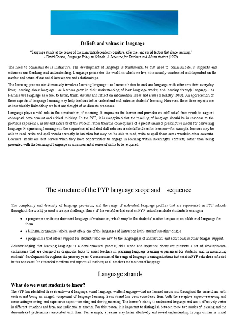 Language Learning in Primary Years | PDF | Learning | Communication