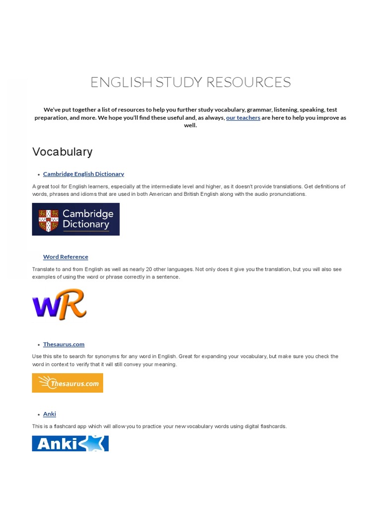 English Study Resources - Oxford Online English | PDF | English ...