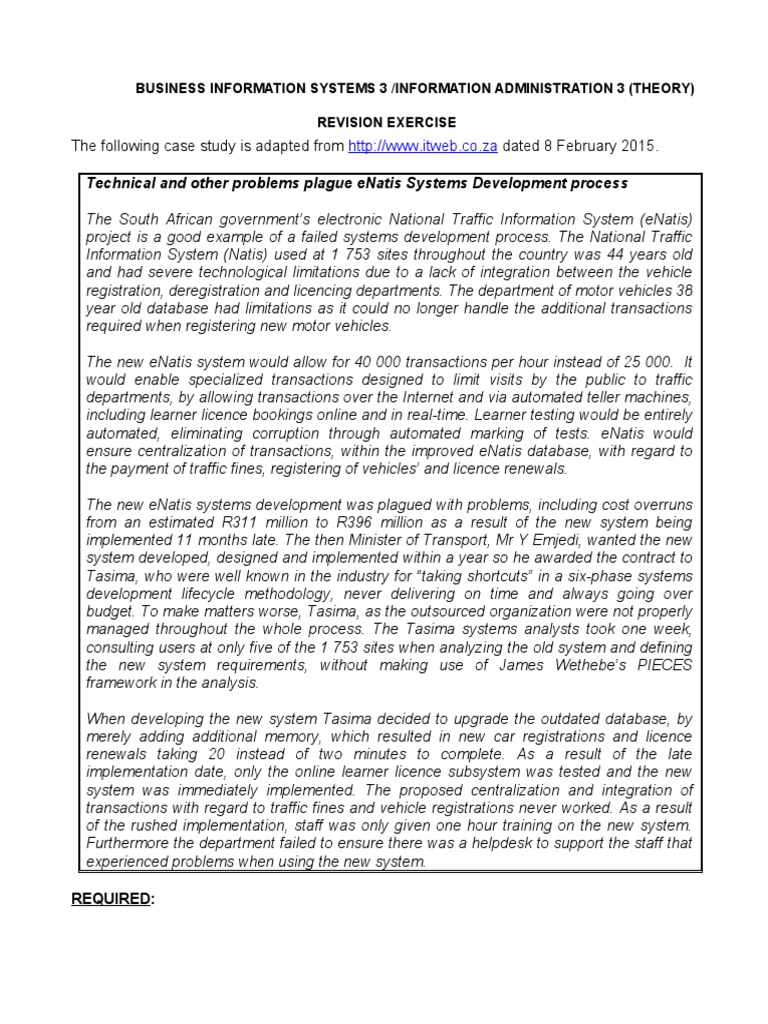 eNatis System Development Failures Analysis | PDF | Computing ...