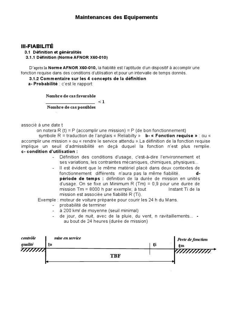 Maintenance - Des - Equipements Cours1 | PDF