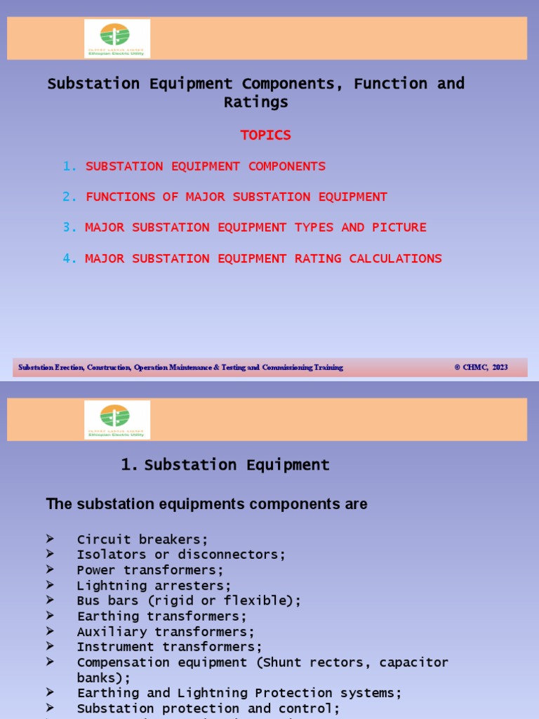1.2 Substation Components, Functions & Ratings | PDF | Electrical ...
