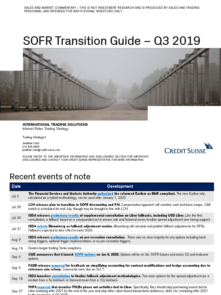 SOFR Transition Overview Q3 2019 | PDF | Libor | Repurchase Agreement