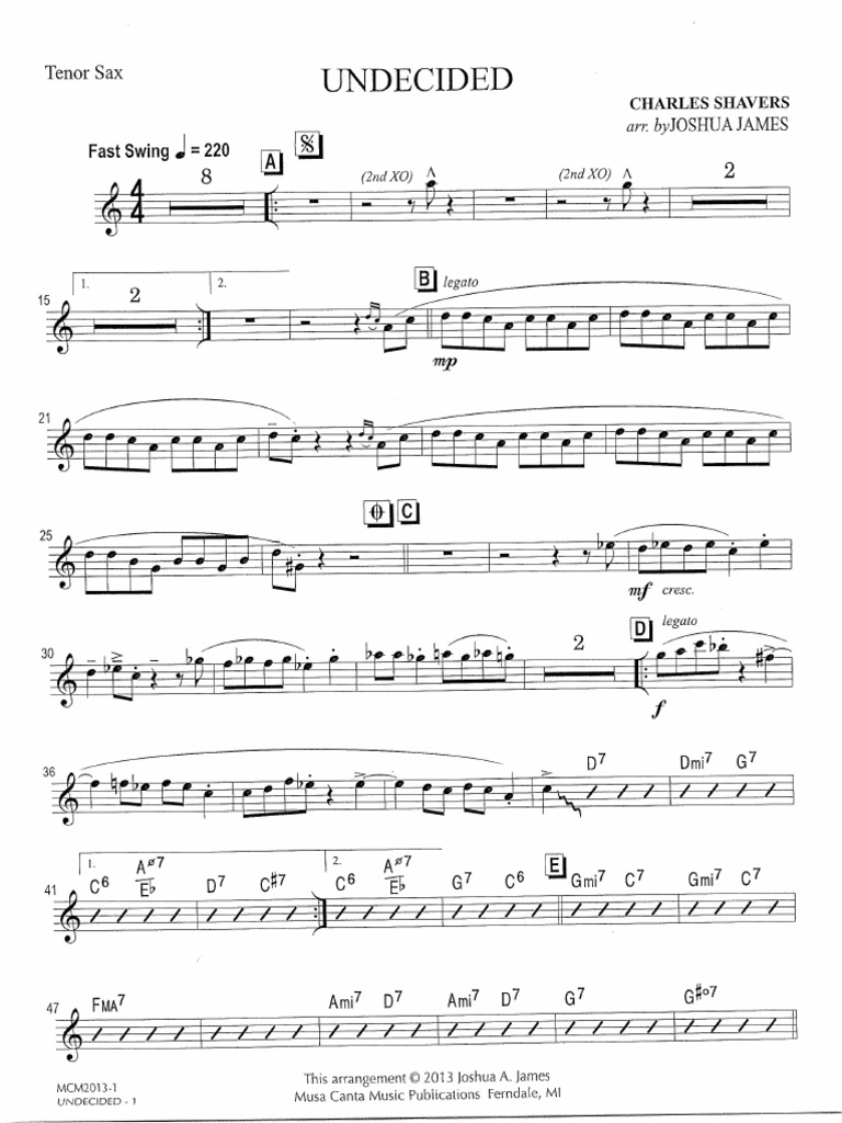 Tenor Sax Music | PDF